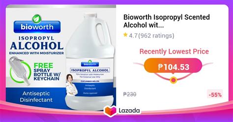 Bioworth Isopropyl Scented Alcohol With Moisturizer 1 Gallon With