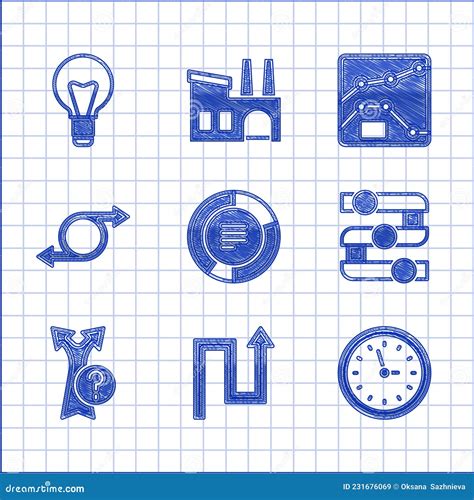 Set Clock Graph Chart Diagram Digital Speed Meter Pie Infographic