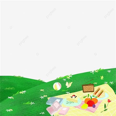 여름 일러스트 방학 피크닉 여름 공원 잔디 Png 일러스트 및 Psd 이미지 무료 다운로드 Pngtree