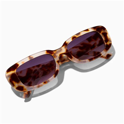 Brown Tortoiseshell Rectangular Sunglasses Icing Us