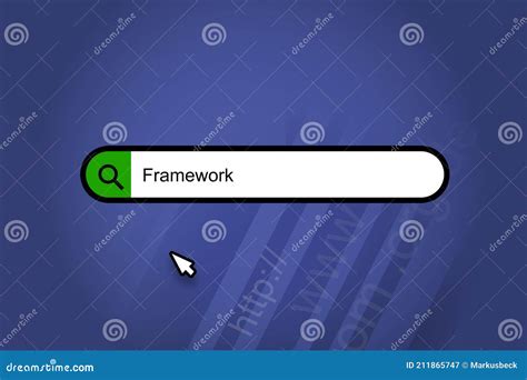 Framework Search Engine Search Bar With Blue Background Stock