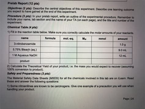 Solved Name Prelab Report 12 Pts Objectives 2 Pts
