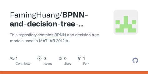 github faminghuang bpnn and decision tree models this repository