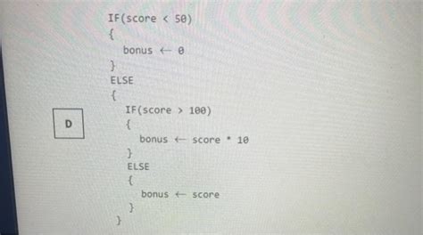 Solved In A Certain Game The Integer Variable Bonus Is Chegg Com