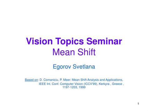 Ppt Vision Topics Seminar Mean Shift Powerpoint Presentation Free