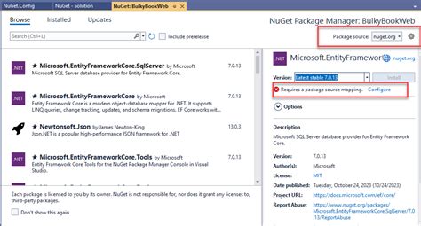 error from nuget pakage microsoft qanda
