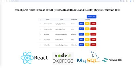 Reactjs 18 Node Express Crud Create Read Update And Delete Mysql Tailwind Css Tutorial101
