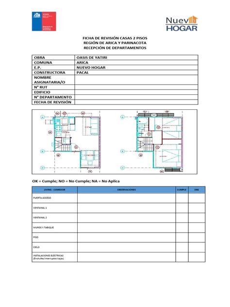 Ficha De Revisión Casas 2 Pisos Oasis De Yatiri Pdf
