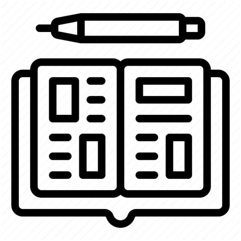 Journaling Book Pen Writing Therapy Diary Reflection Icon