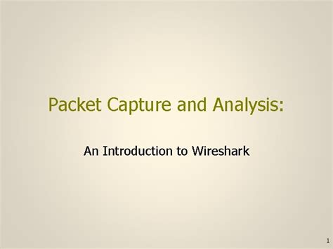 packet capture and analysis an introduction to wireshark