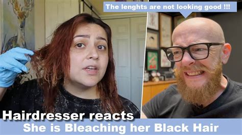 She Is Bleaching Her Black Hair Hairdresser Reacts To Hair Fails