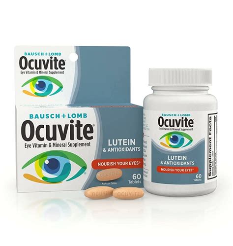 Ocuvite 아이 비타민 And 미네랄 보충제 아연 비타민 A C E 루테인 함유 60정 티몬