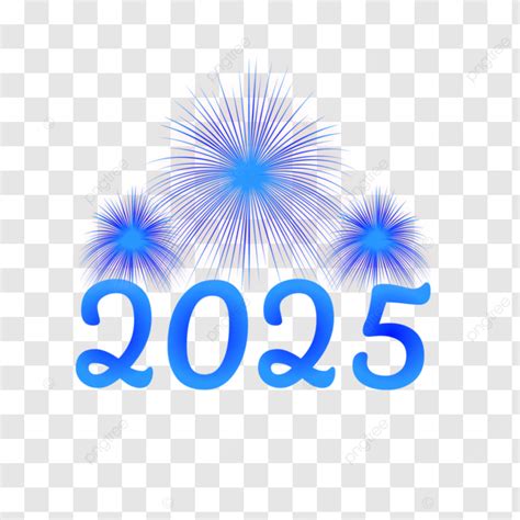Tahun Baru 2025 Dengan Kembang Api Biru Vektor Tahun Baru 2025 2025