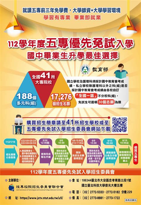 112學年度科技校院二年制技優入學聯合招生委員會