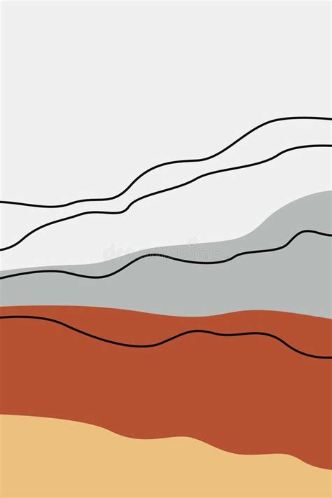 Minimalist Wall Art Bohemian Background Stock Illustration