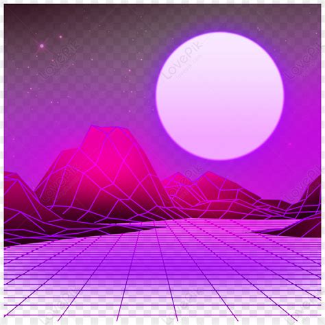 달 일러스트 구 3 차원 산 보라색 추상 기술 조명 효과산맥요약 Png 일러스트 무료 다운로드 Lovepik