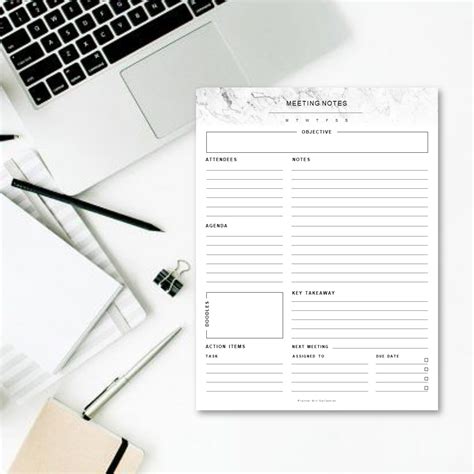 Minimalist Meeting Notepad Planner Girl Collection
