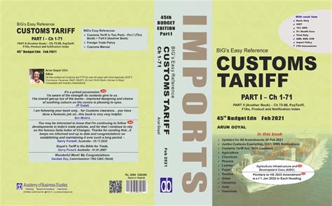 Buy Online Bigs Easy Reference Customs Tariff 2021 44th Budget