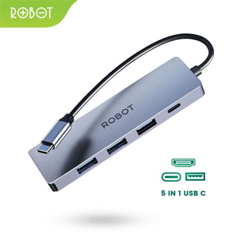 Robot Usb Hub Ht255s Multiport 5 In1 Usb C Adapter Garansi 1th Lazada