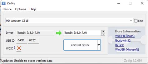 Logitech C615 Failing With The Selected Camera Is Already In Use Or Blocked · Issue 2257
