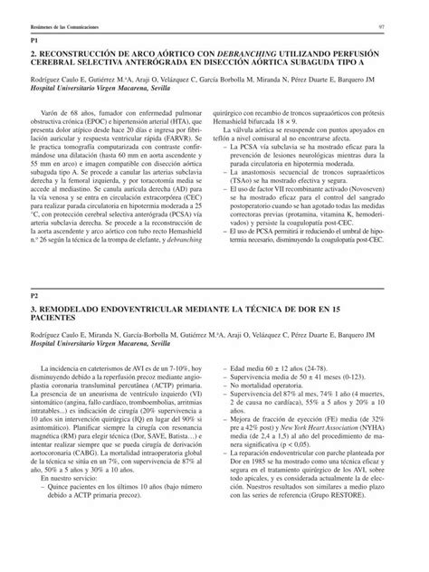 Pdf 2 Reconstrucción De Arco Aórtico Con Debranching Utilizando
