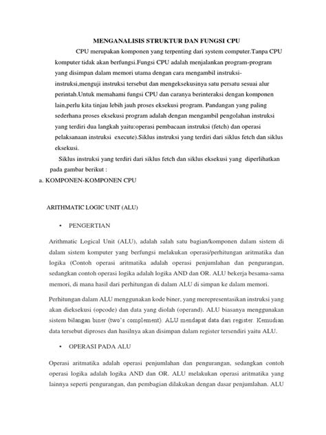 Menganalisis Struktur Dan Fungsi Cpu Alu Pdf