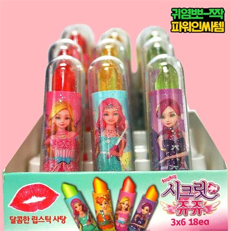 [푸드페어] 시크릿쥬쥬 립스틱사탕 18개입 딸기 사과 바나나맛 티몬
