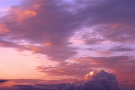 Premium Photo A Beautiful Calming Sunset With Purple Clouds