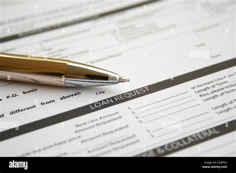 Loan Application Form Stock Photo Alamy