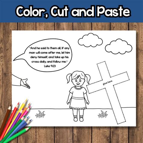 Pick Up Your Cross And Follow Me Jesus Bible Cut And Paste Craft