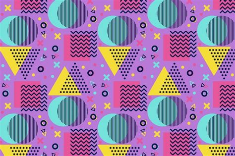 Premium Vector Geometric Shapes 90s Pattern