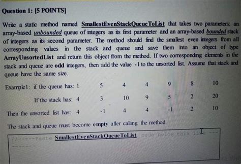 Solved Question 1 5 Points Write A Static Method Named