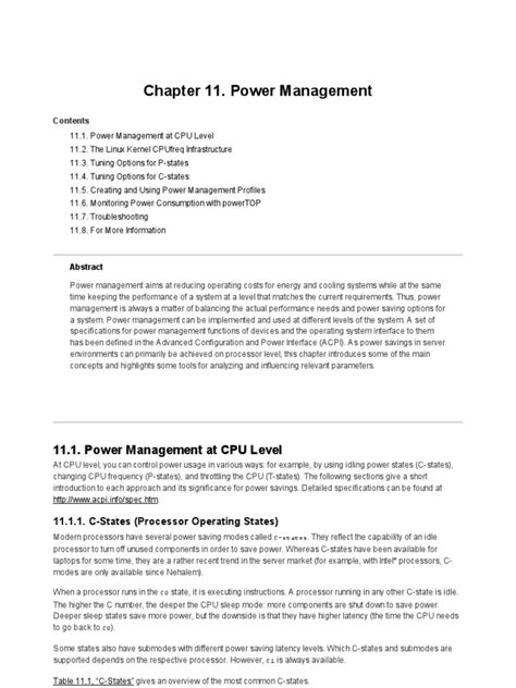Cpu Power Management Guide C States P States Governors And Profiles Pdf Central Processing