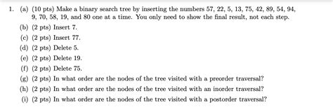 Solved 1 A 10 Pts Make A Binary Search Tree By