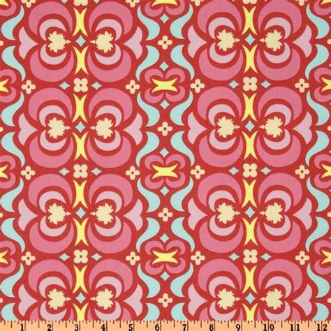 Amy Butler Midwest Modern Ii Garden Maze Red Discount Designer Fabric