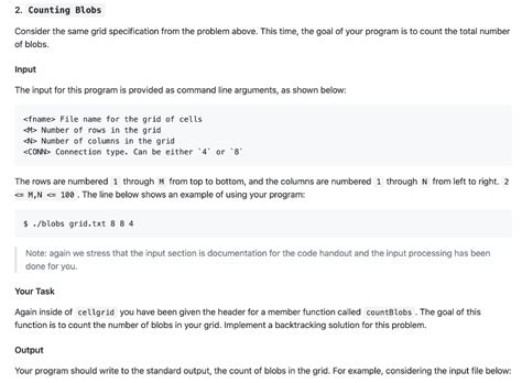 Solved Counting Blobs Consider The Same Grid Chegg