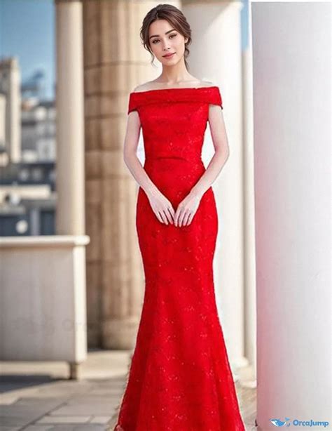 Orcajump An Elegant Bodycon Evening Dress With Shoulder Detailing