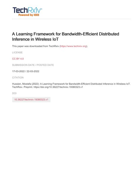 pdf a learning framework for bandwidth efficient distributed