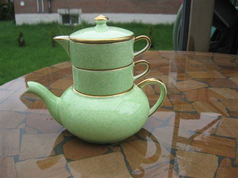 88 Royal Winton Mini Stacking Tea Set Tea Potcupcreamer Green