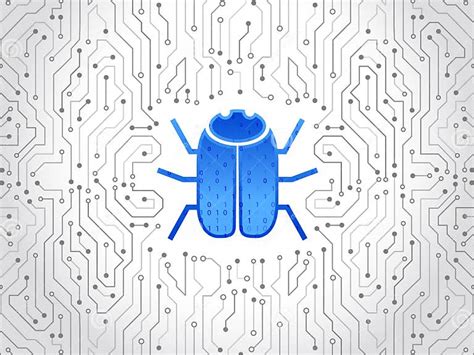 abstract high tech circuit board with hacker bug hacking and cyber
