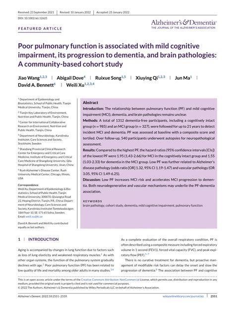 pdf poor pulmonary function is associated with mild cognitive