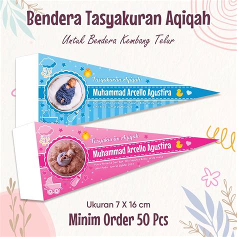 Jual Bendera Aqiqah Bendera Tasyakuran Aqiqah Bendera Kembang Telur