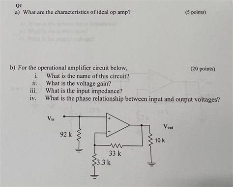 Solved A What Are The Characteristics Of Ideal Op 5 Chegg