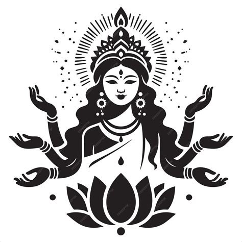Devi Laxmi Maa Lakshmi Puja Индуистский фестиваль Индуизм Силуэт Devi