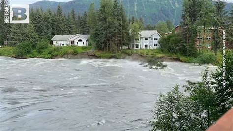Look Out House Collapses Into River Following Flooding In Alaska The