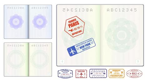 Premium Vector Realistic Blank Passport Pages Or Empty Passport With