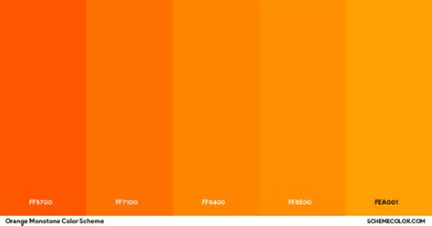 Orange Monotone Color Scheme Palettes SchemeColor