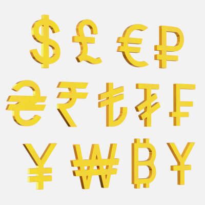 Currency Symbols D Model By Esfey