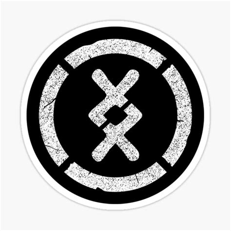 The Old Stencil Of The Rune Inguz Inscribed In The Circle Sticker For