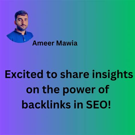 Ameer Mawia On Linkedin Seo Backlinks Digitalmarketing